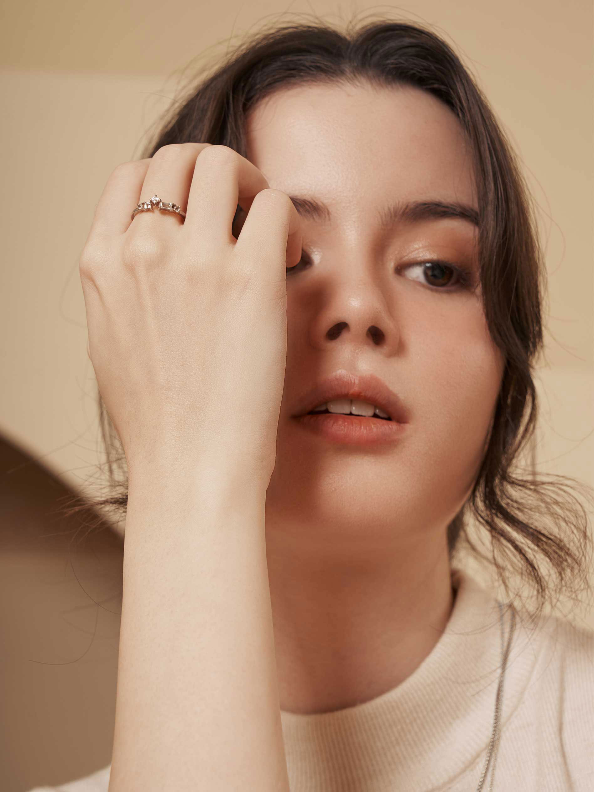 Rachel Ring - White Topaz in Silver | Curious Creatures