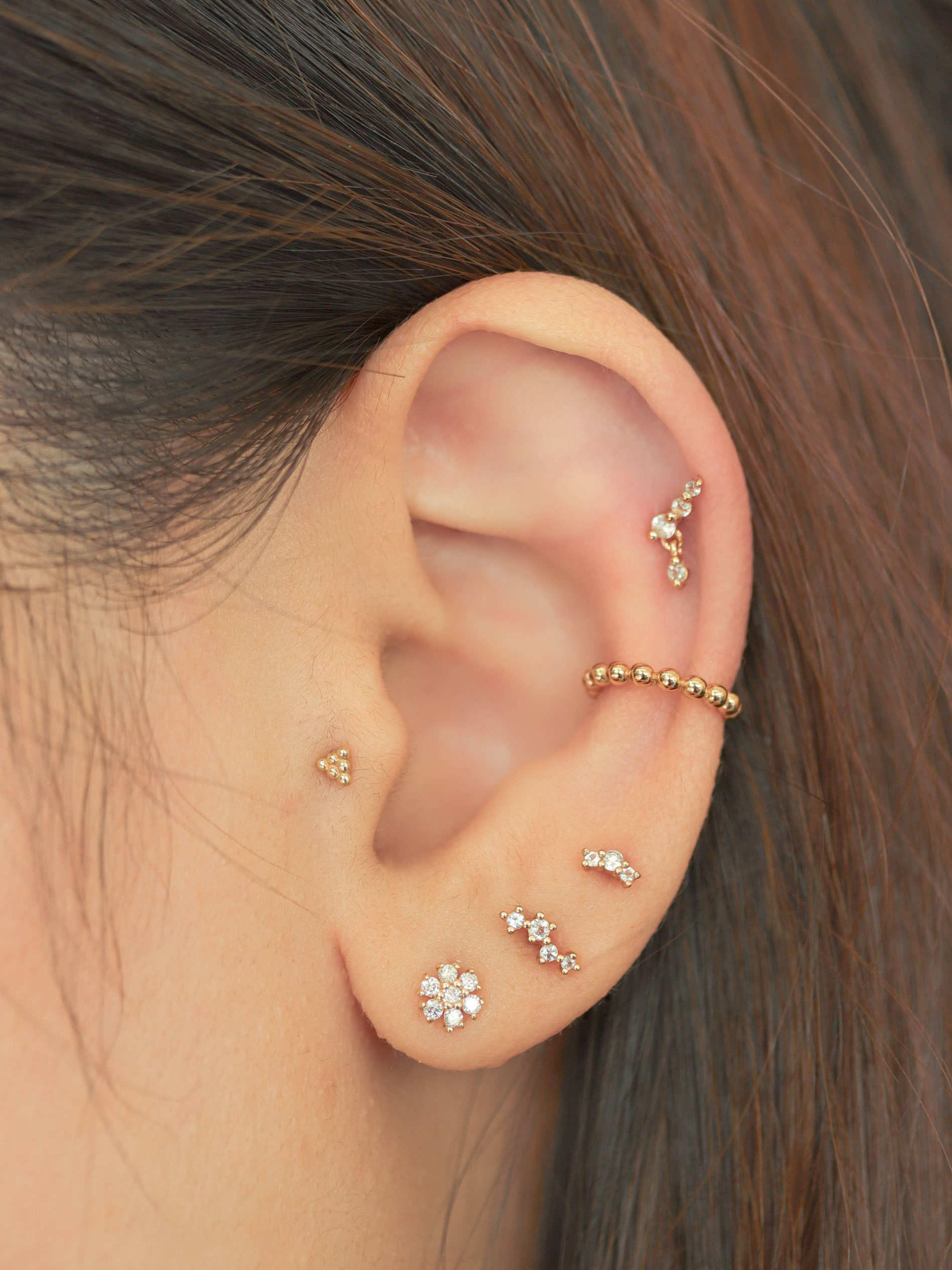 Dotted Ear Cuff in Champagne Gold (Single) | Curious Creatures