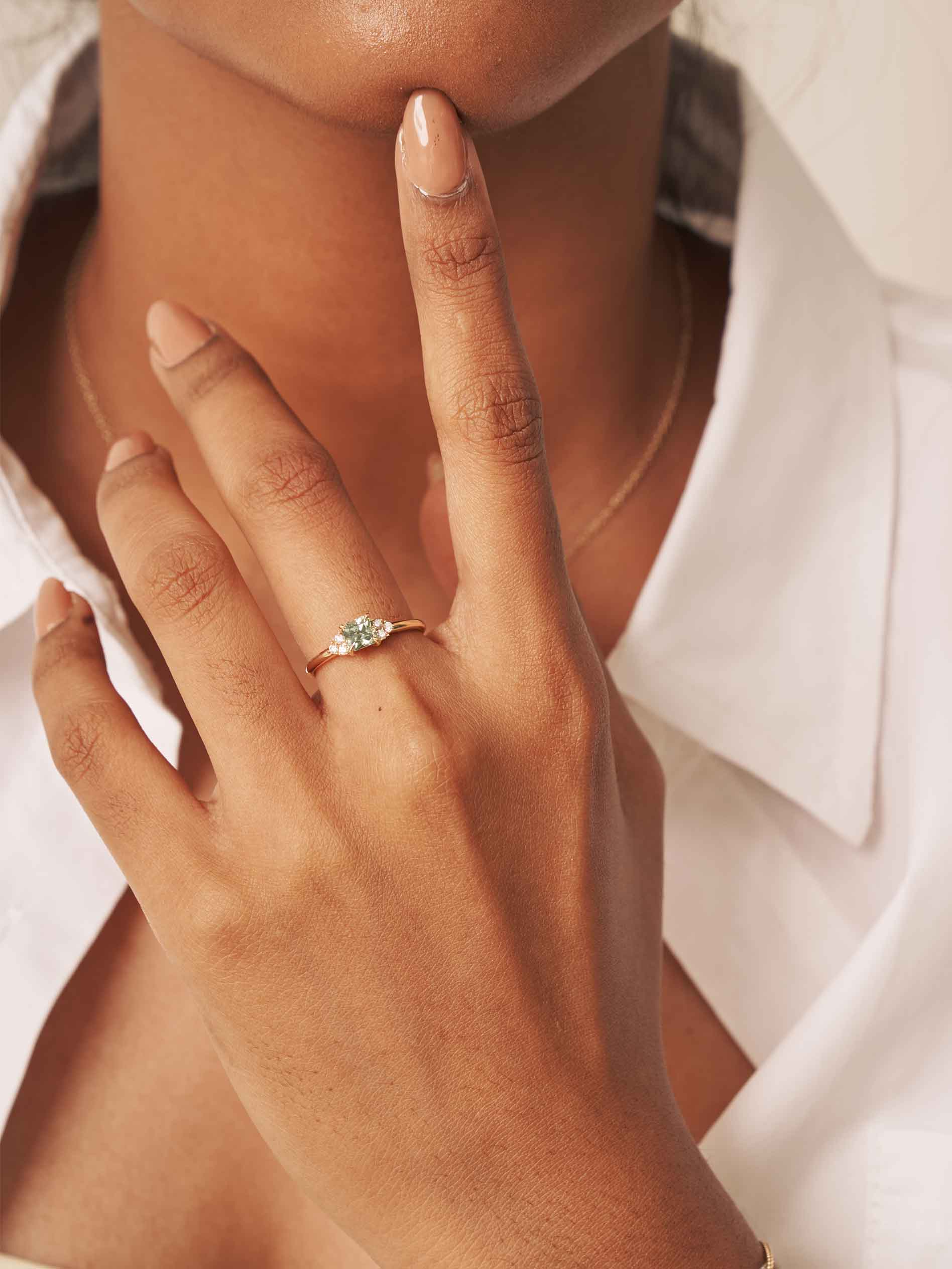 One-of-a-kind Companion Ring - Mint Sapphire in 18k Gold | Curious ...