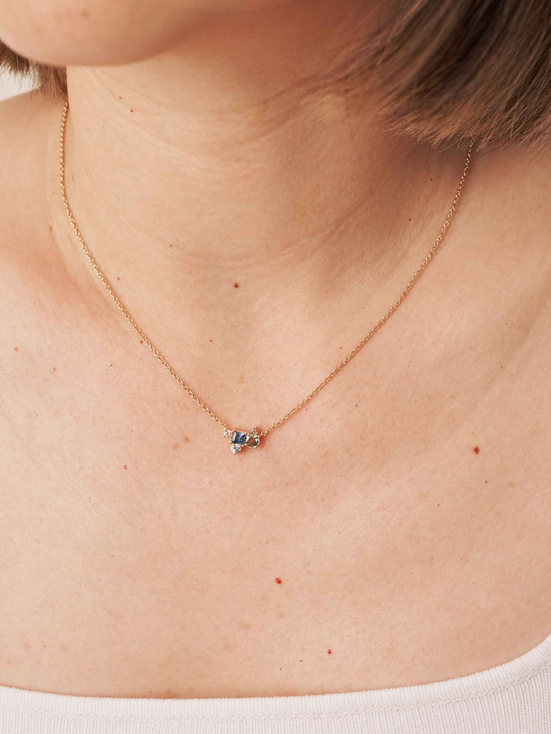 One-of-a-kind Curio Necklace - Sapphire and Diamonds in 18K Solid Gold ...