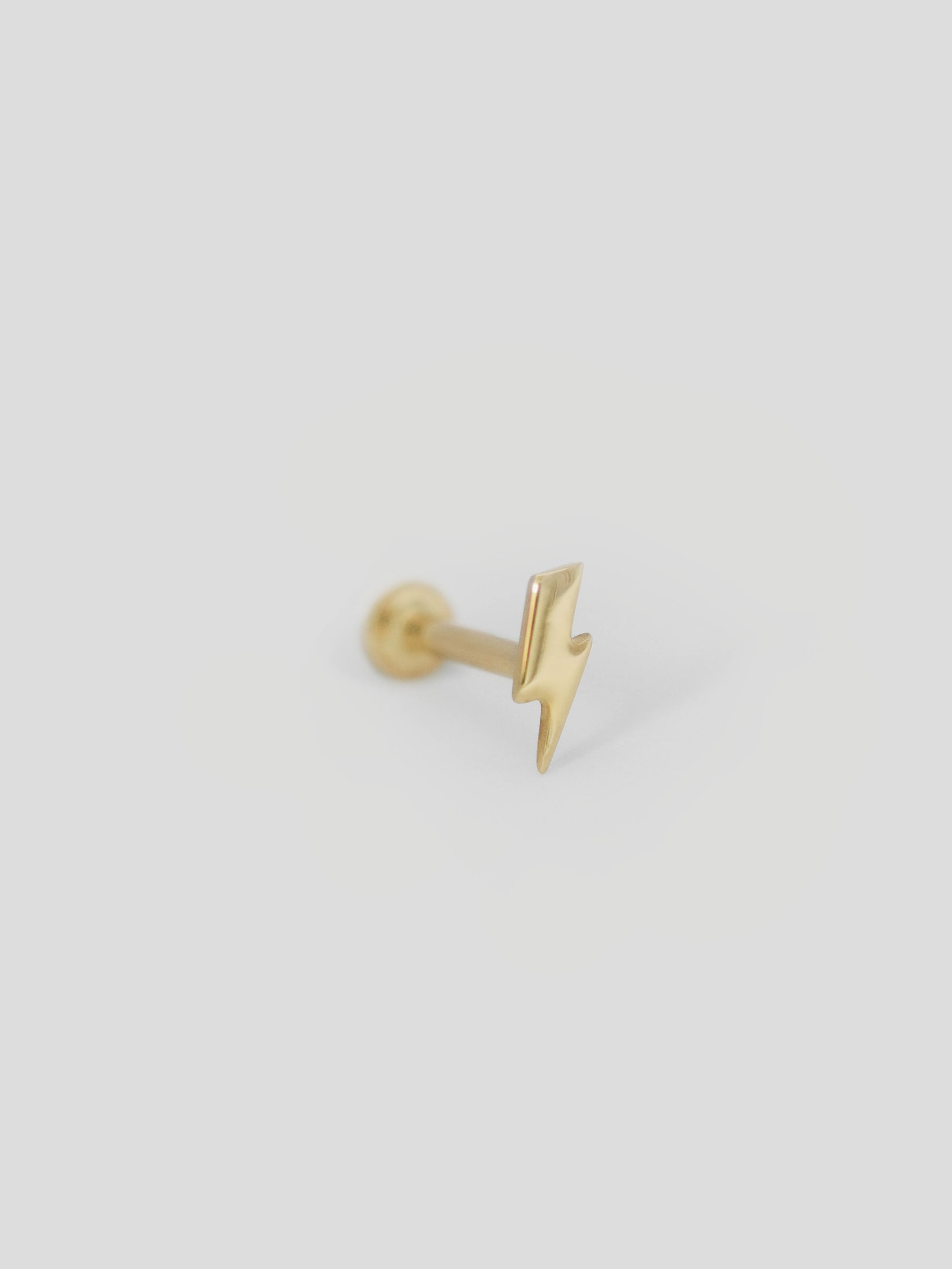 Bolt Threaded Labret Earring in 14k Gold (Single) | Curious Creatures