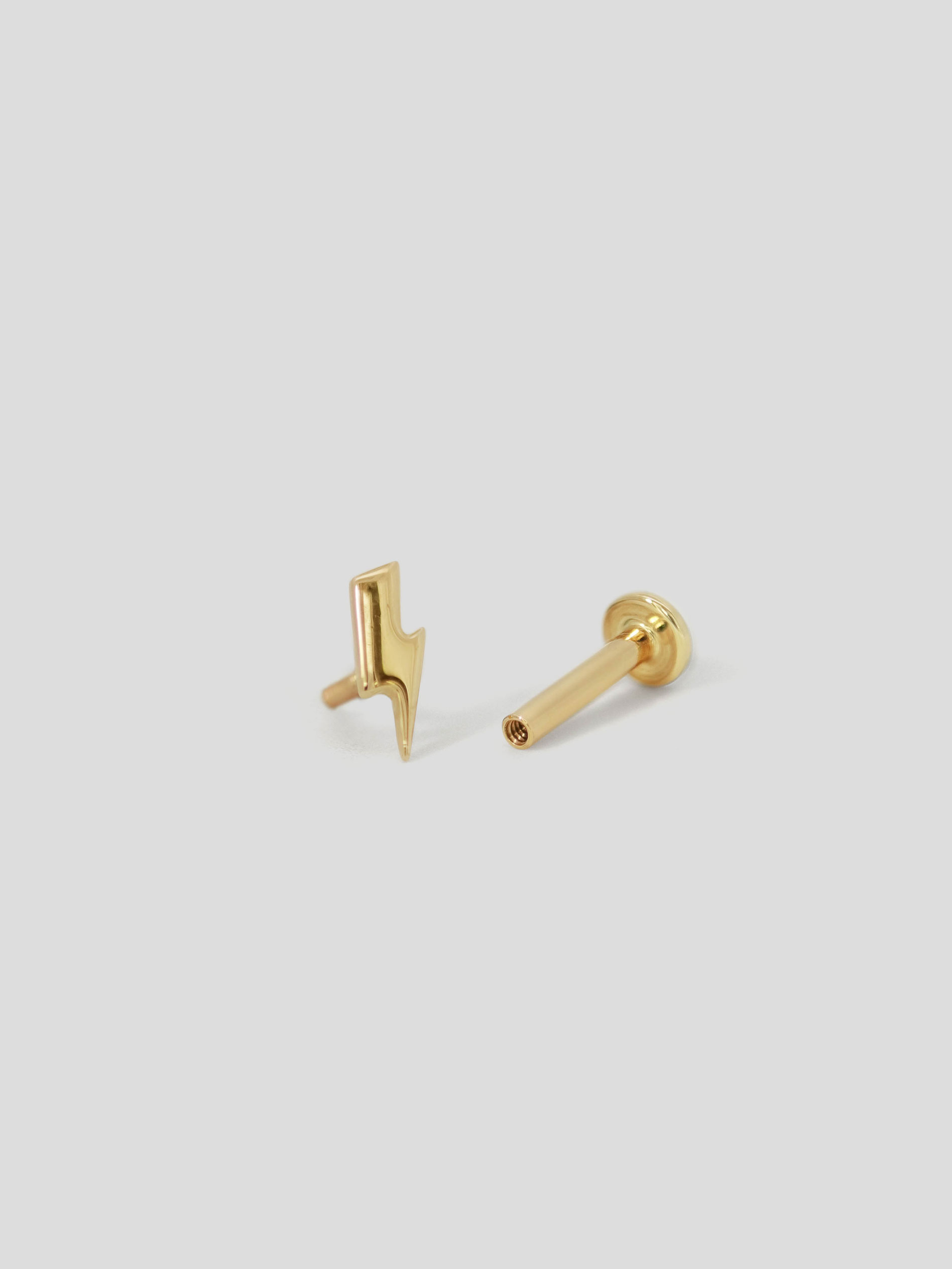 Bolt Threaded Labret Earring in 14k Gold (Single) | Curious Creatures