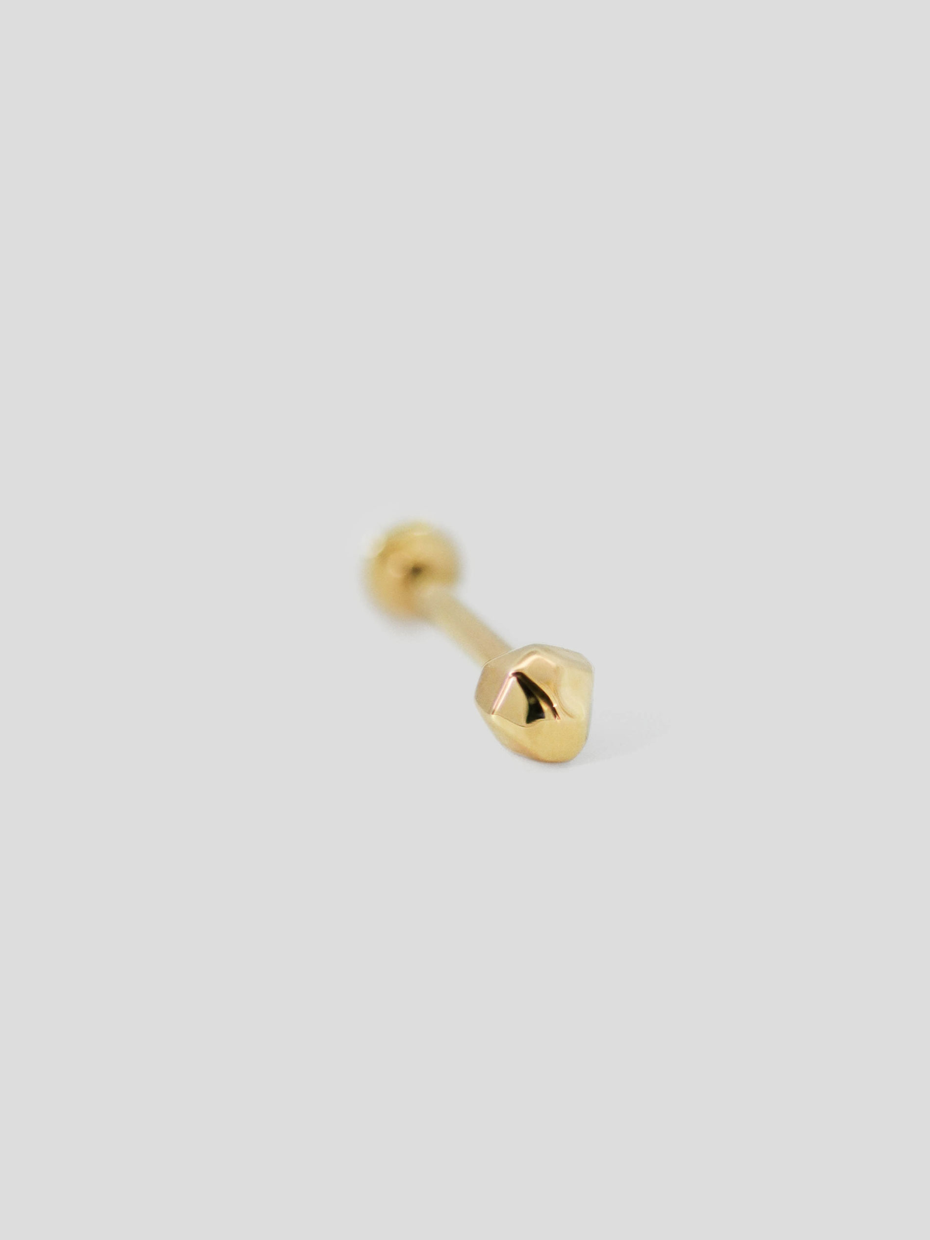 Nugget Threaded Labret Earring in 14k Gold (Single) | Curious Creatures