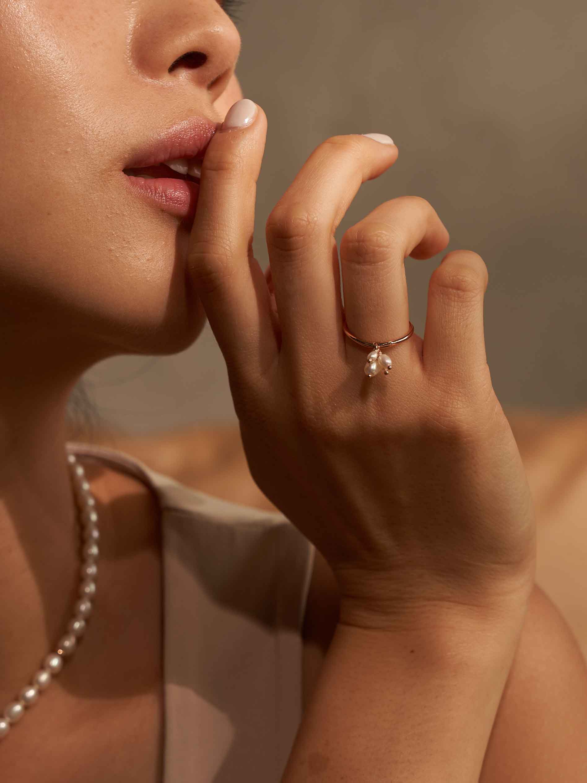 Tilly Ring - Freshwater Pearl in Rose Gold | Curious Creatures