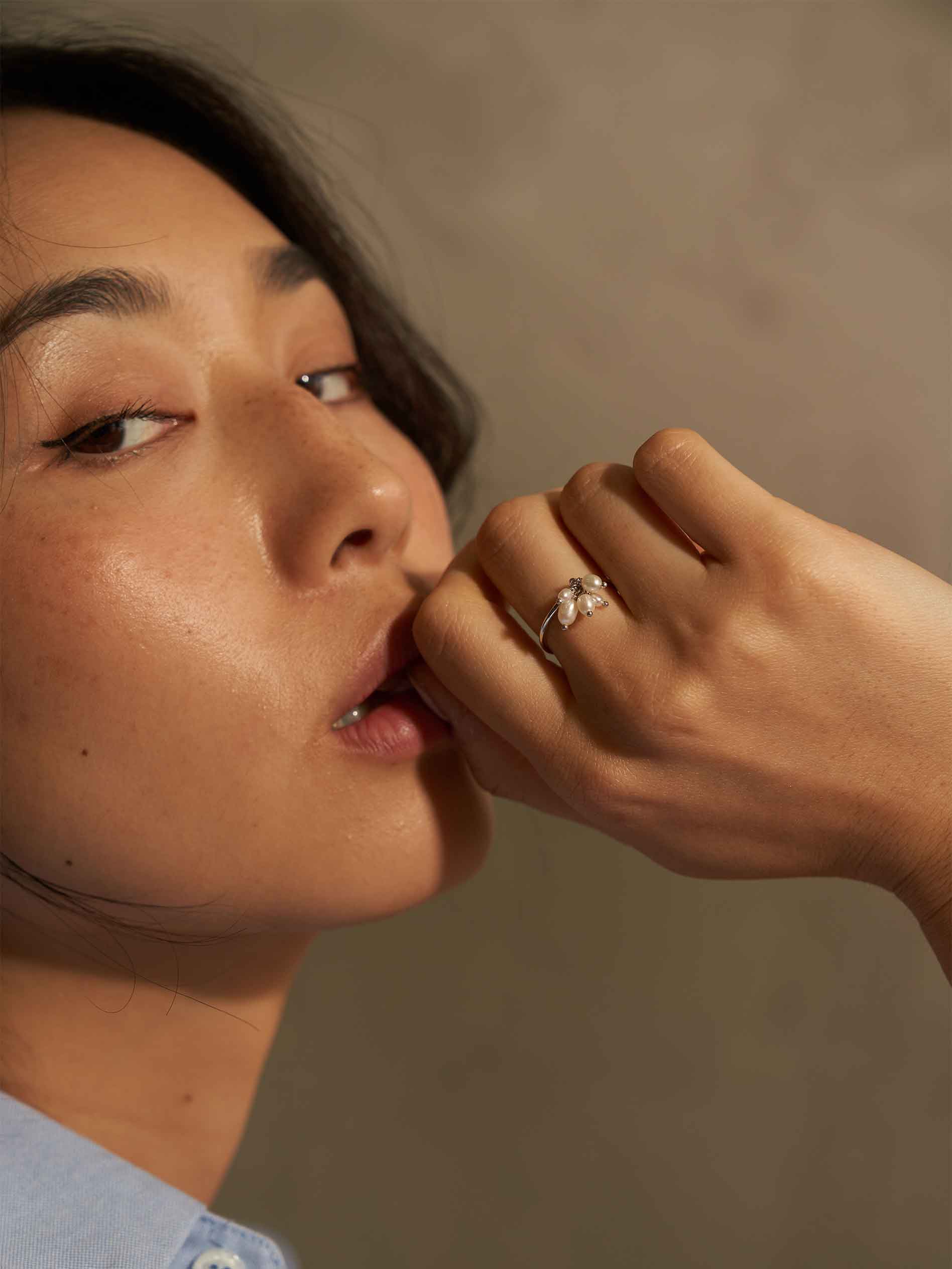 Tilly Ring - Freshwater Pearl in Silver | Curious Creatures