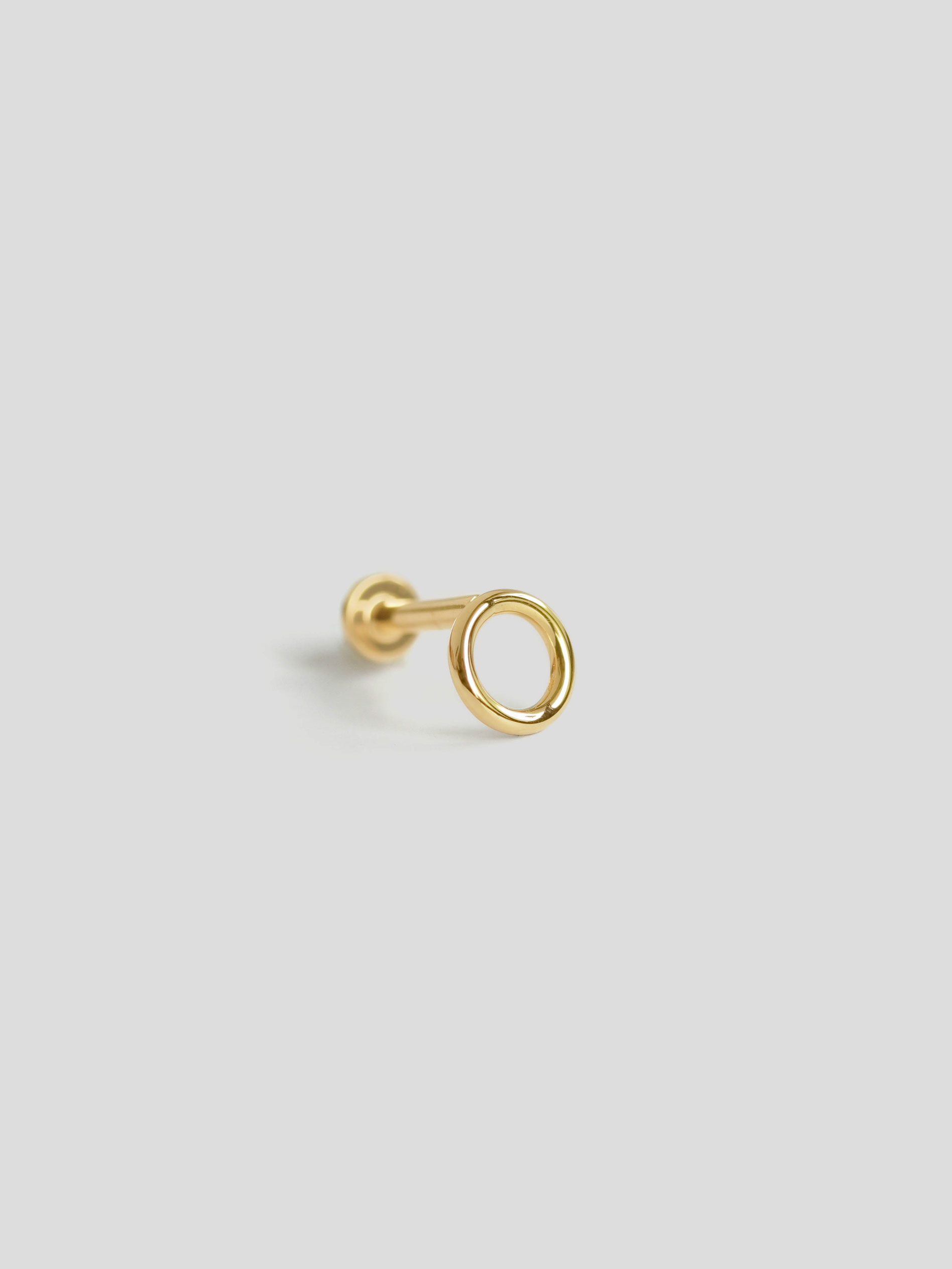 Rim Threaded Labret Earring in 14k Gold (Single) | Curious Creatures