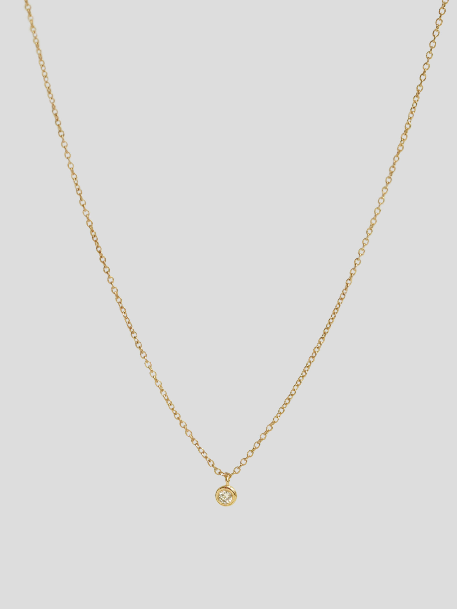 14k Solid Gold Moonlight Necklace with Diamonds