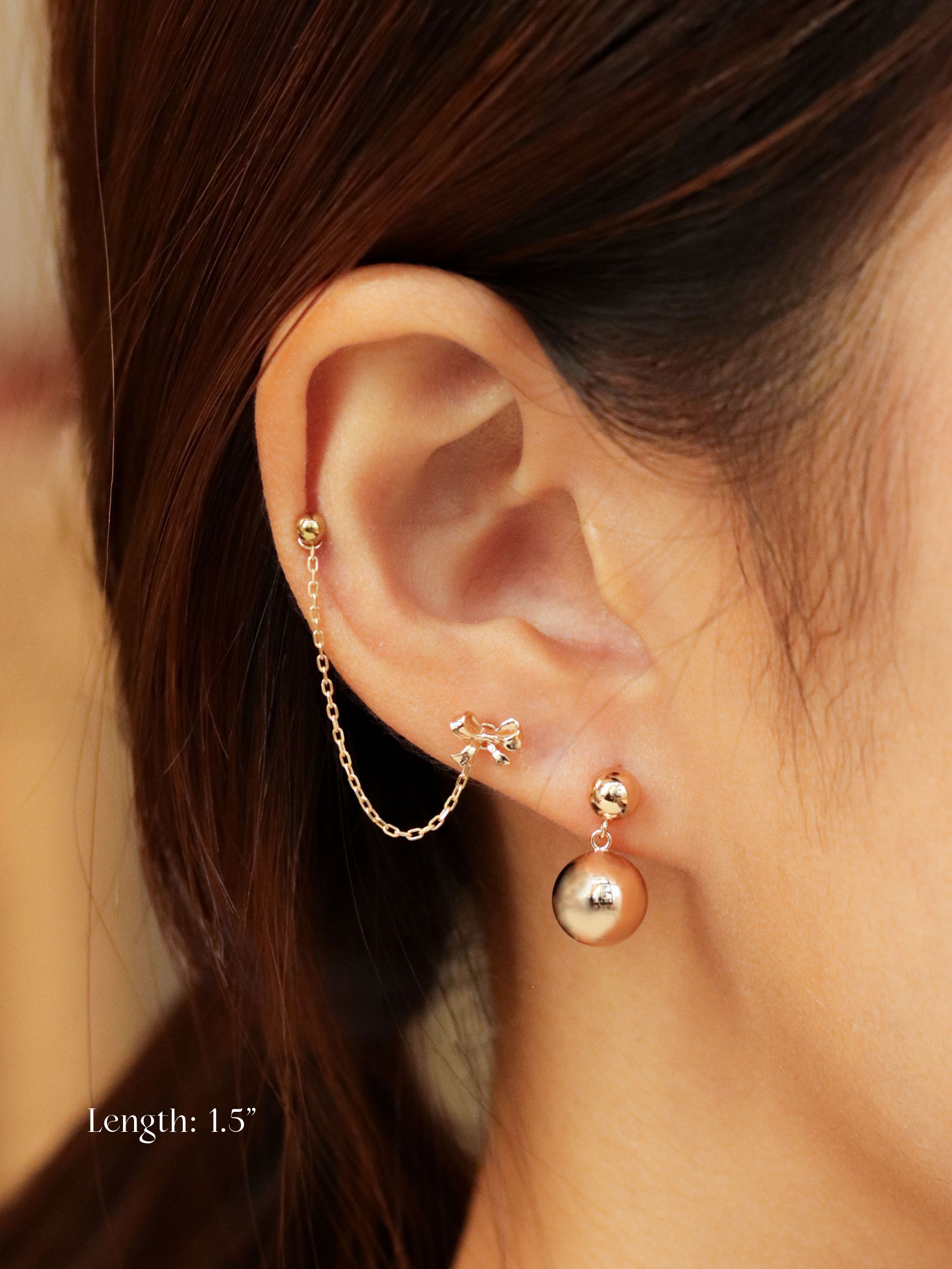 Ear Chains - Daydreamer Chain in 14K Solid Gold (Single) | Curious ...