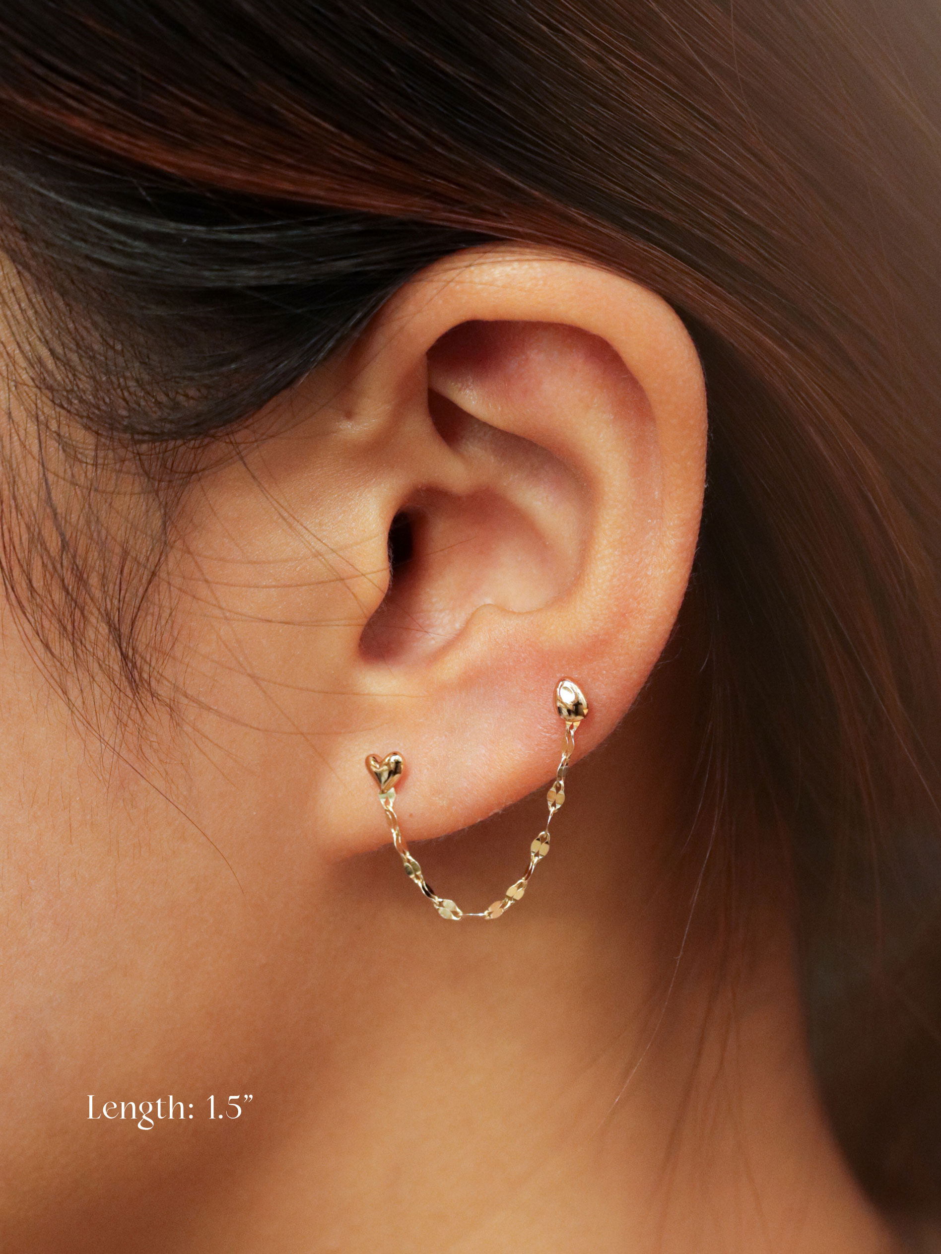 Ear Chains - Fleur Chain in 14K Solid Gold (Single) | Curious Creatures