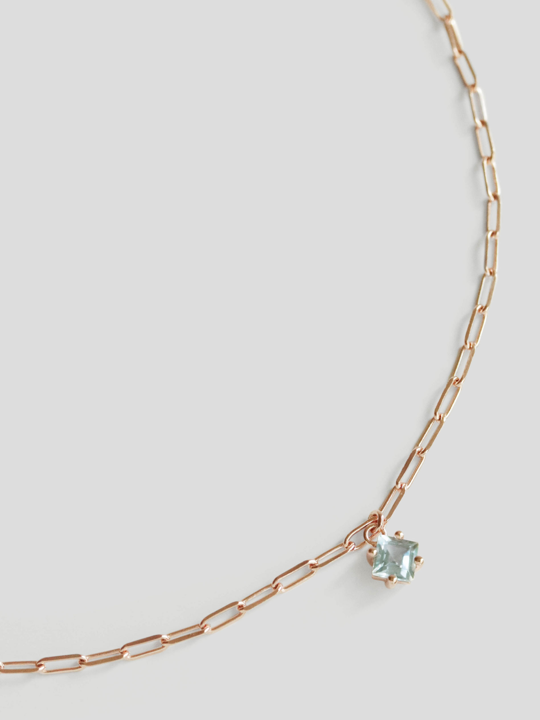 Rose Gold Kimberly Necklace with Sky Blue Topaz