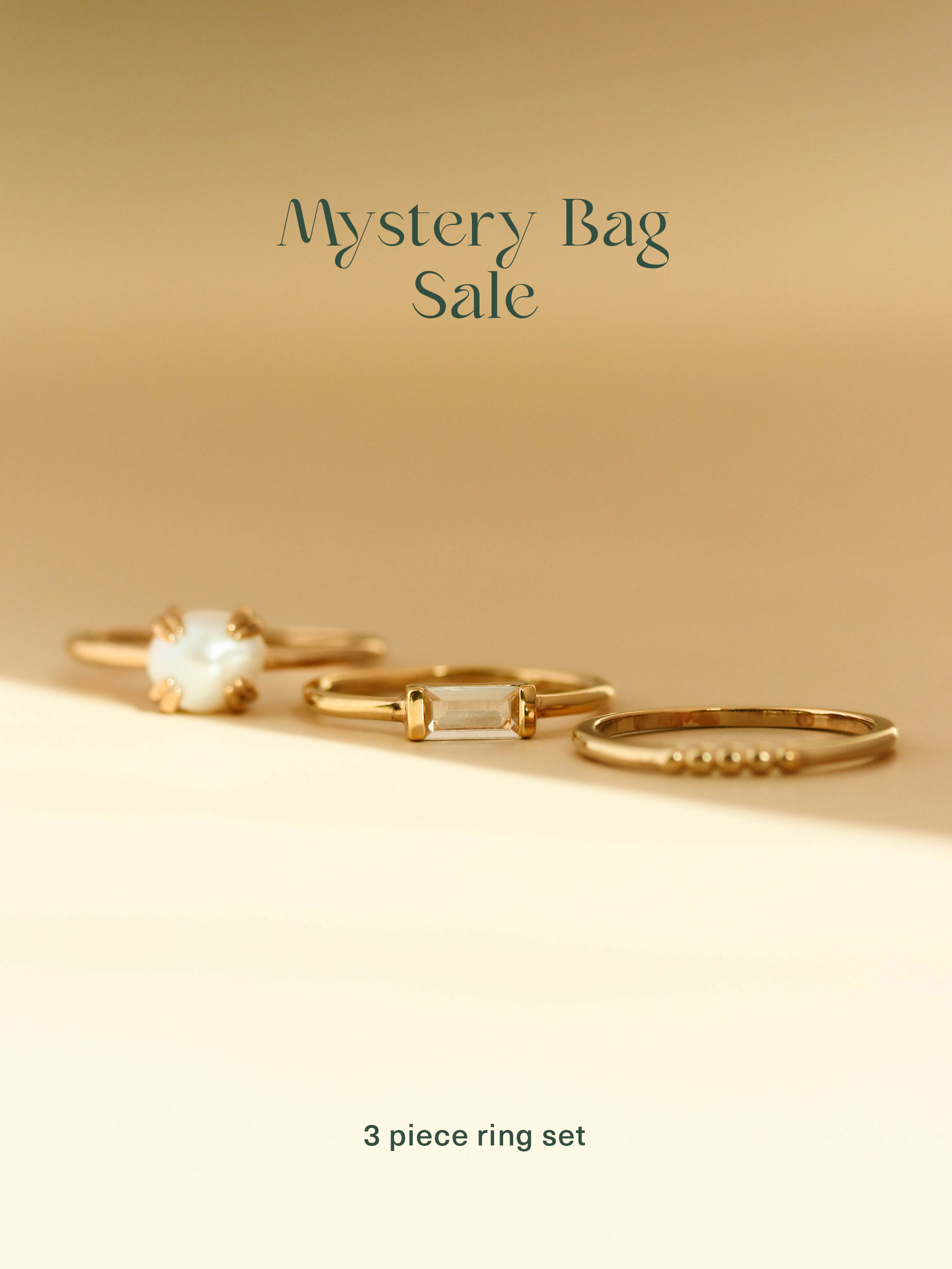 2025 Mystery Bag - 3pc Ring Set in Champagne Gold | Curious Creatures