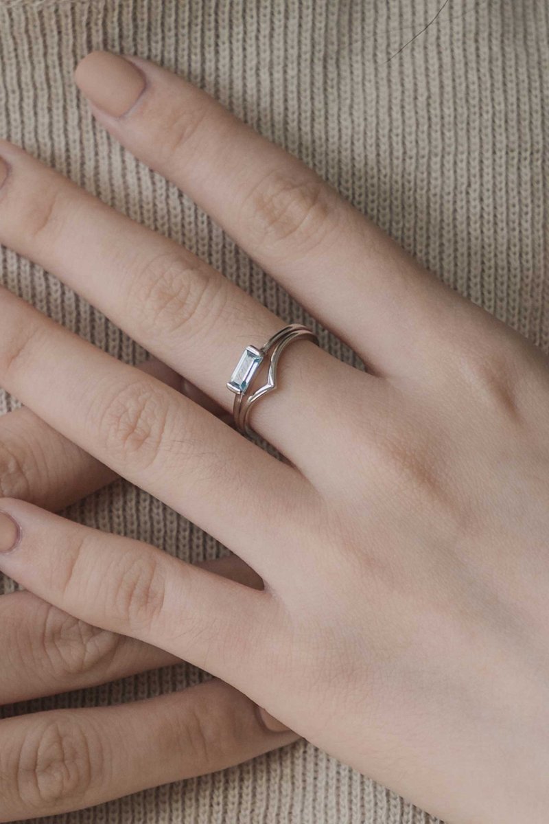 Silver Joni Ring with Sky Blue Topaz