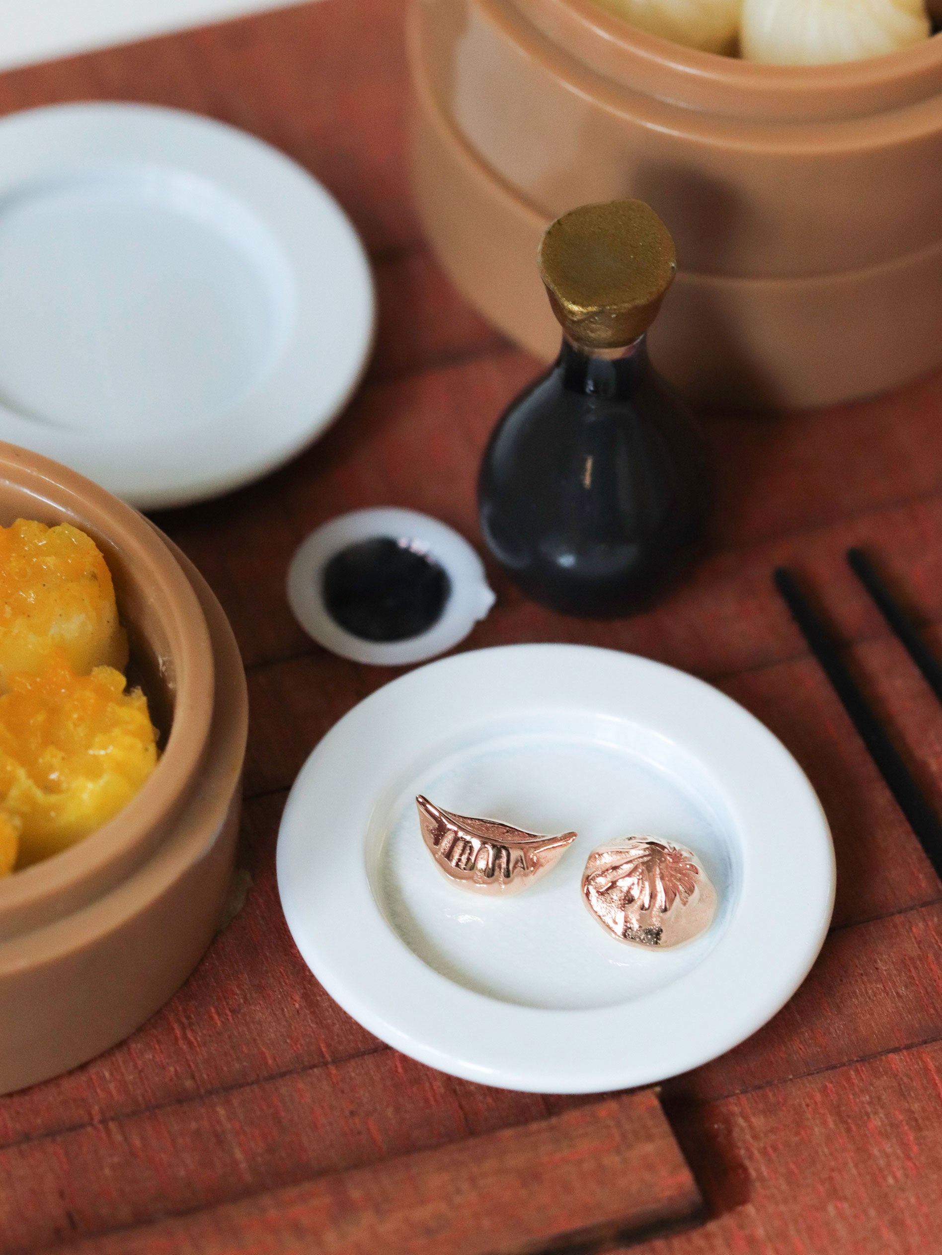 Rose Gold Dumpling Ear Studs