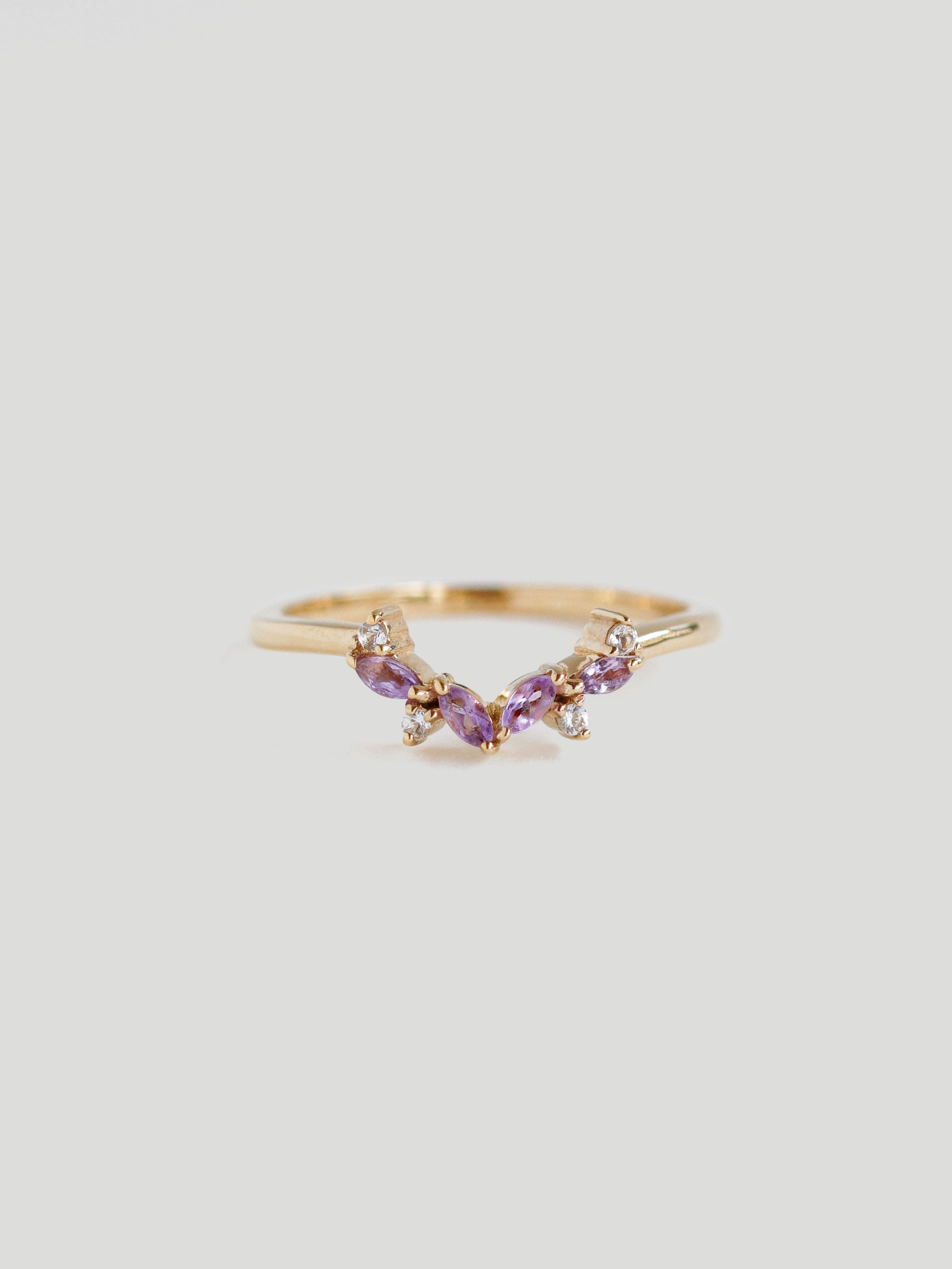 Gold Myra Ring with Amethyst