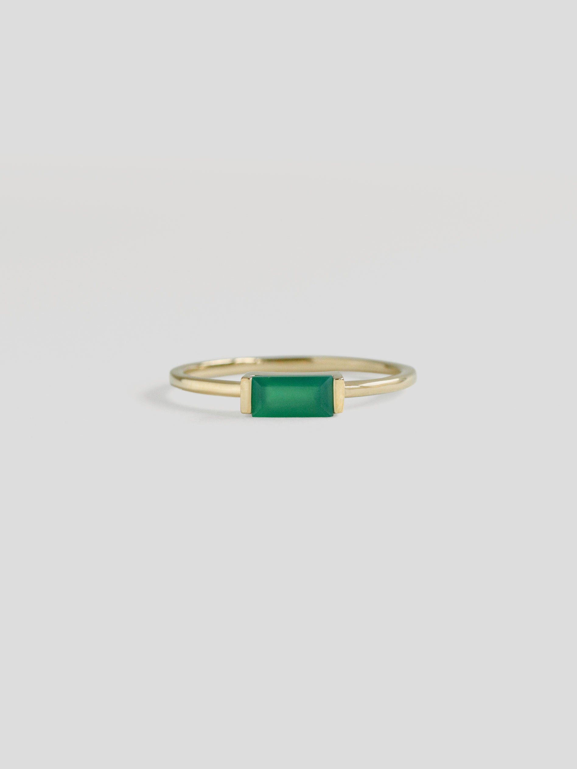 Gold Joni Ring with Green Onyx