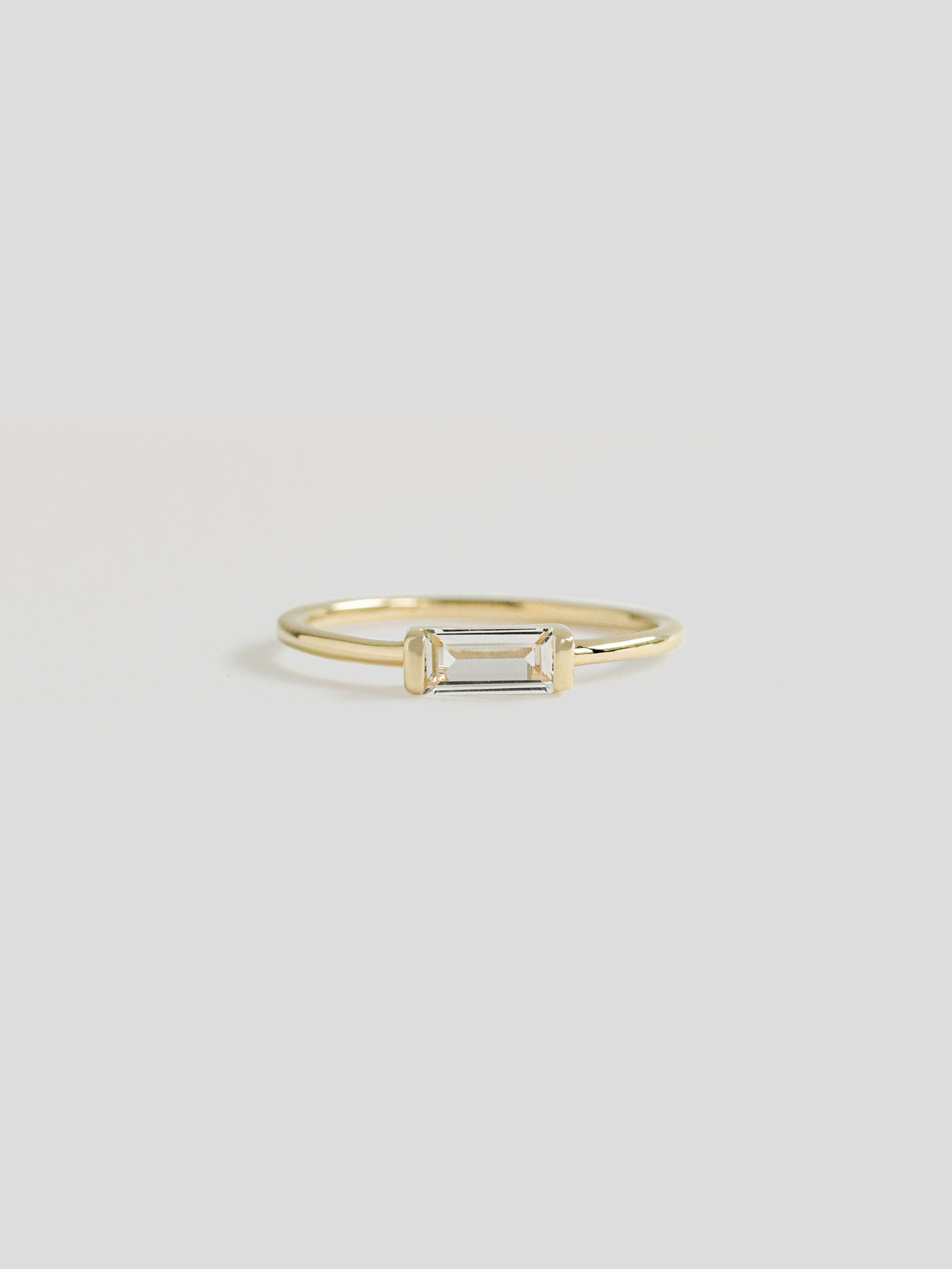 Gold Joni Ring White Topaz