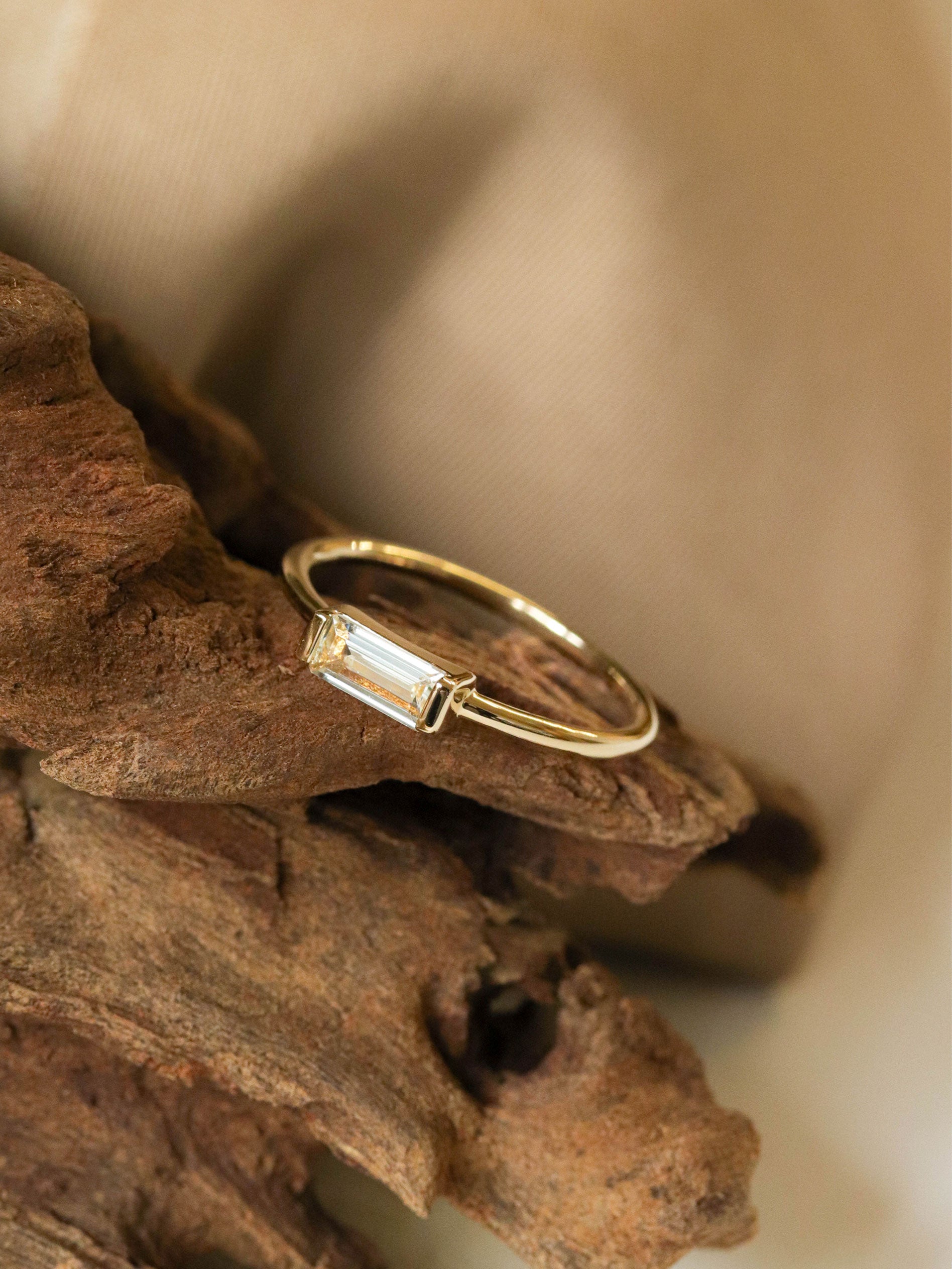 Gold Joni Ring White Topaz