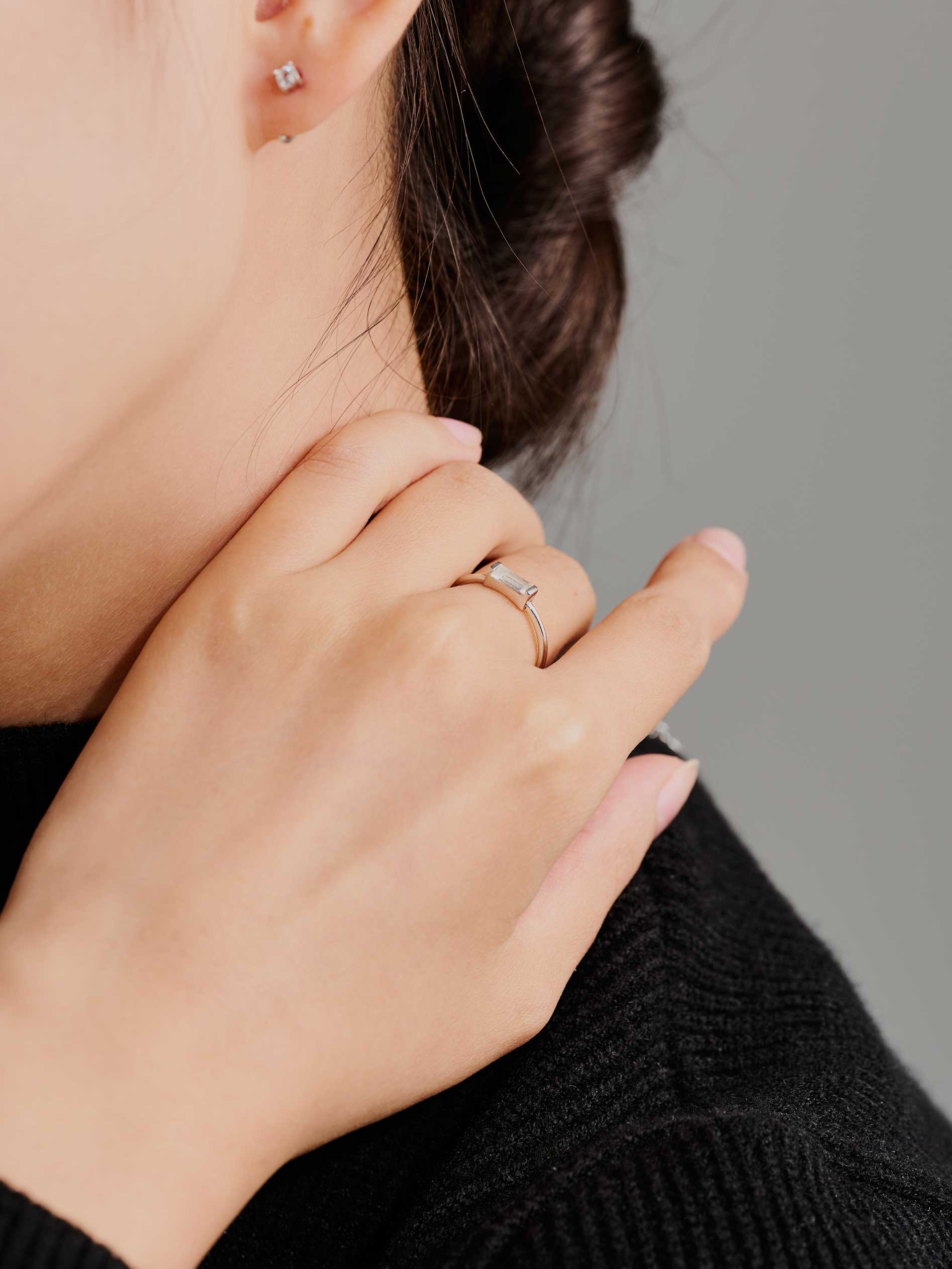 Silver Joni Ring with White Topaz