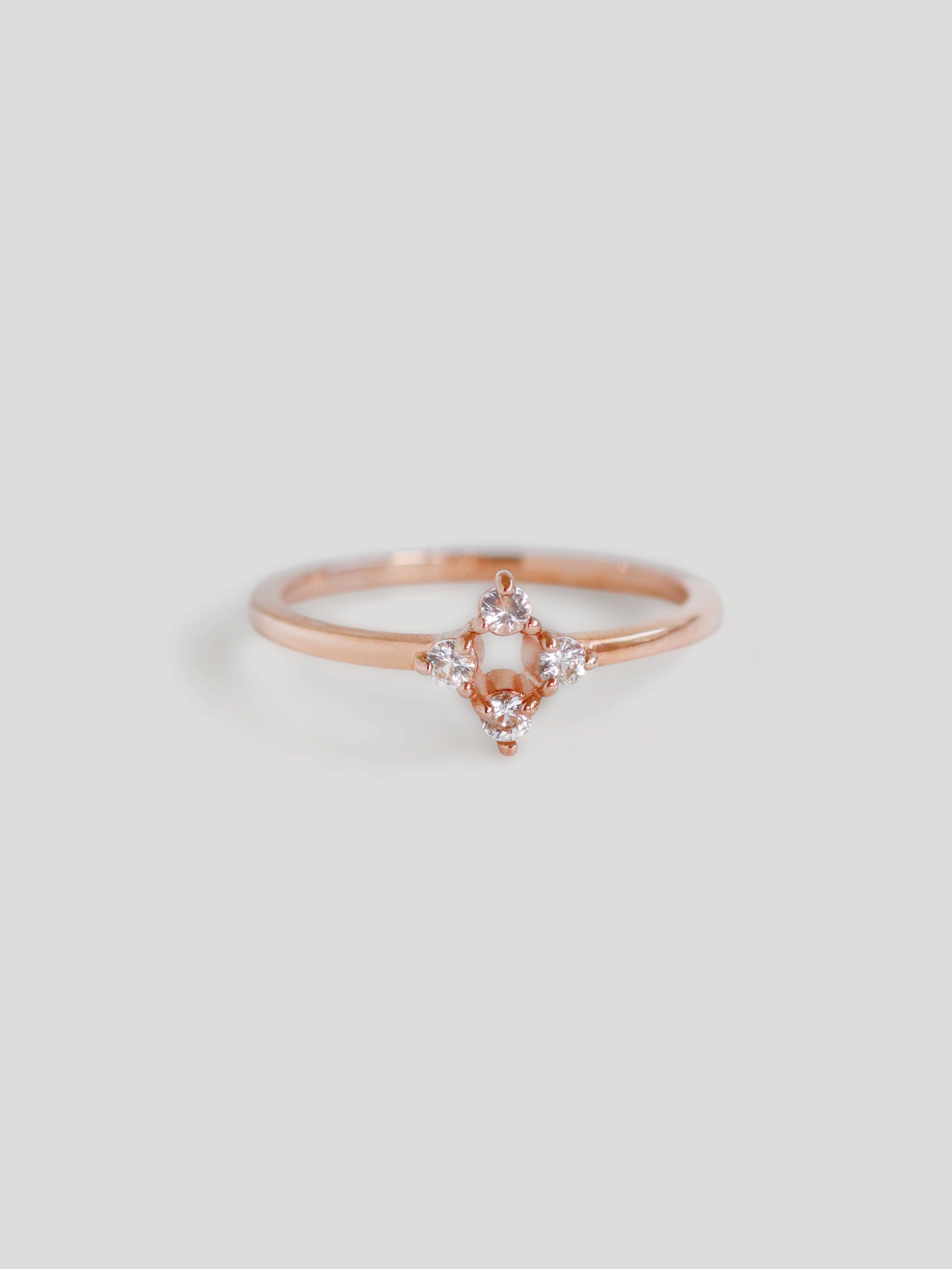 rose gold maisie ring with white topaz