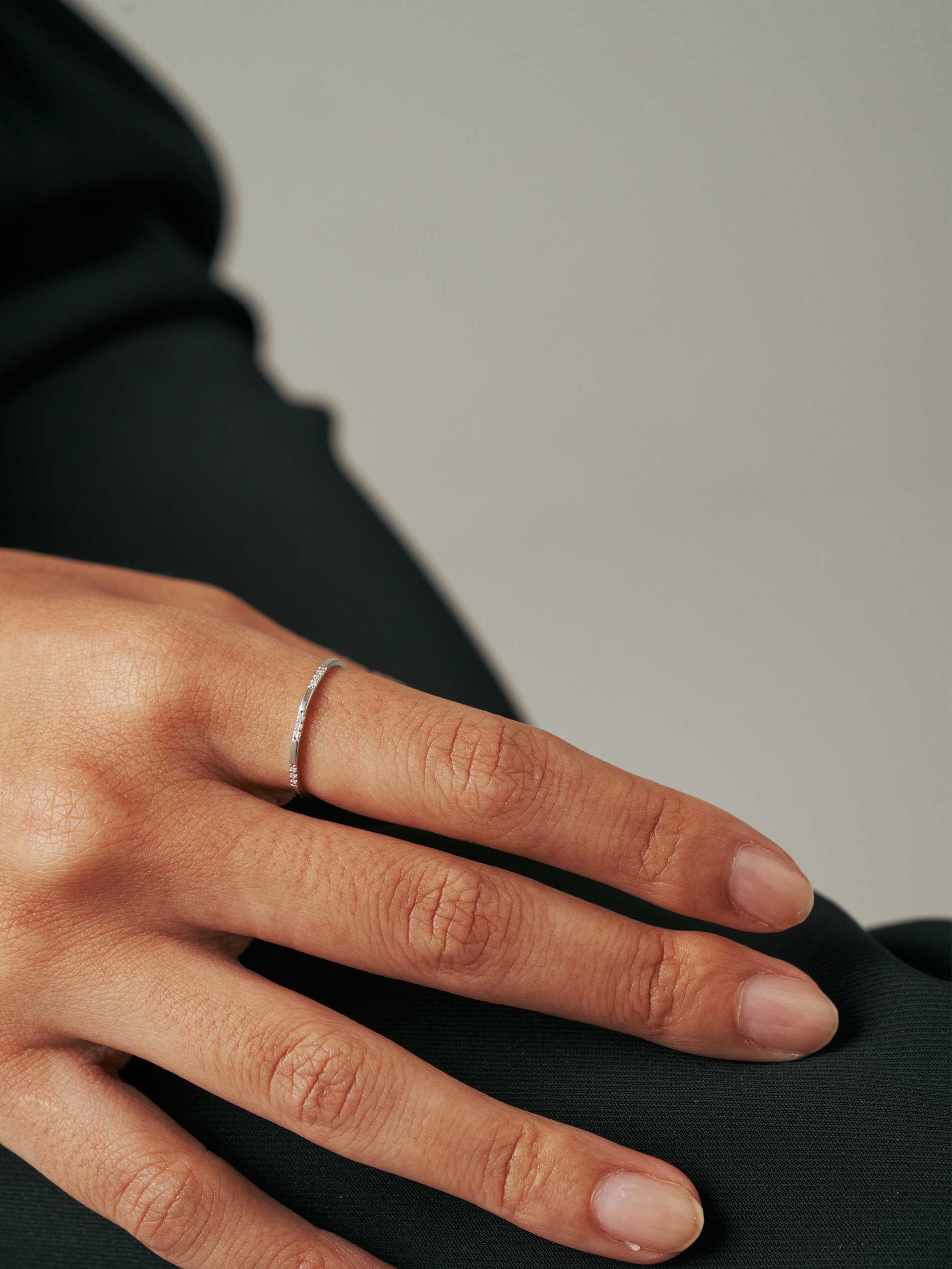 Array Ring - White Diamonds in 14k White Gold | Curious Creatures