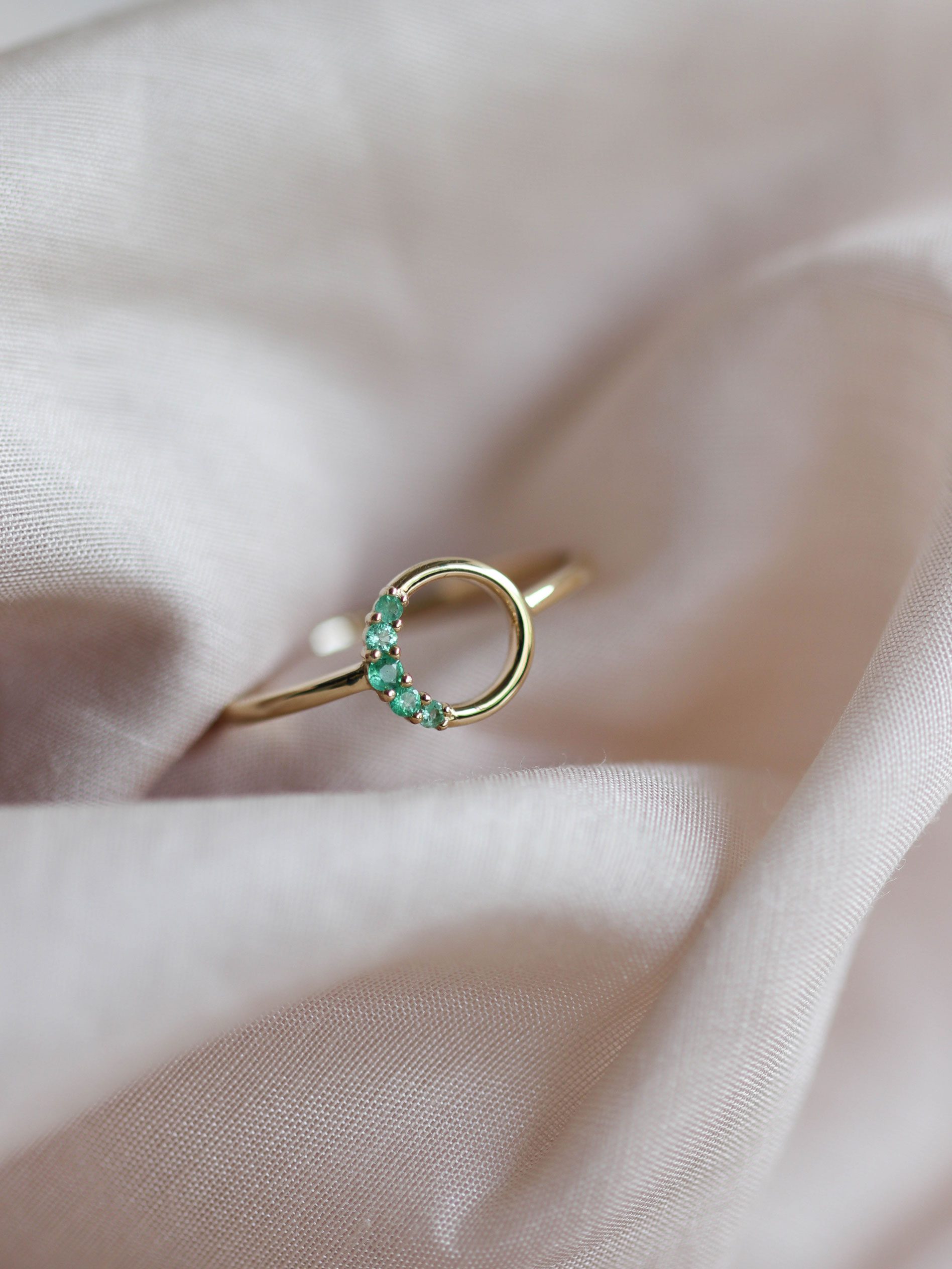 Eclipse Ring - Emerald in 14k Gold | Curious Creatures