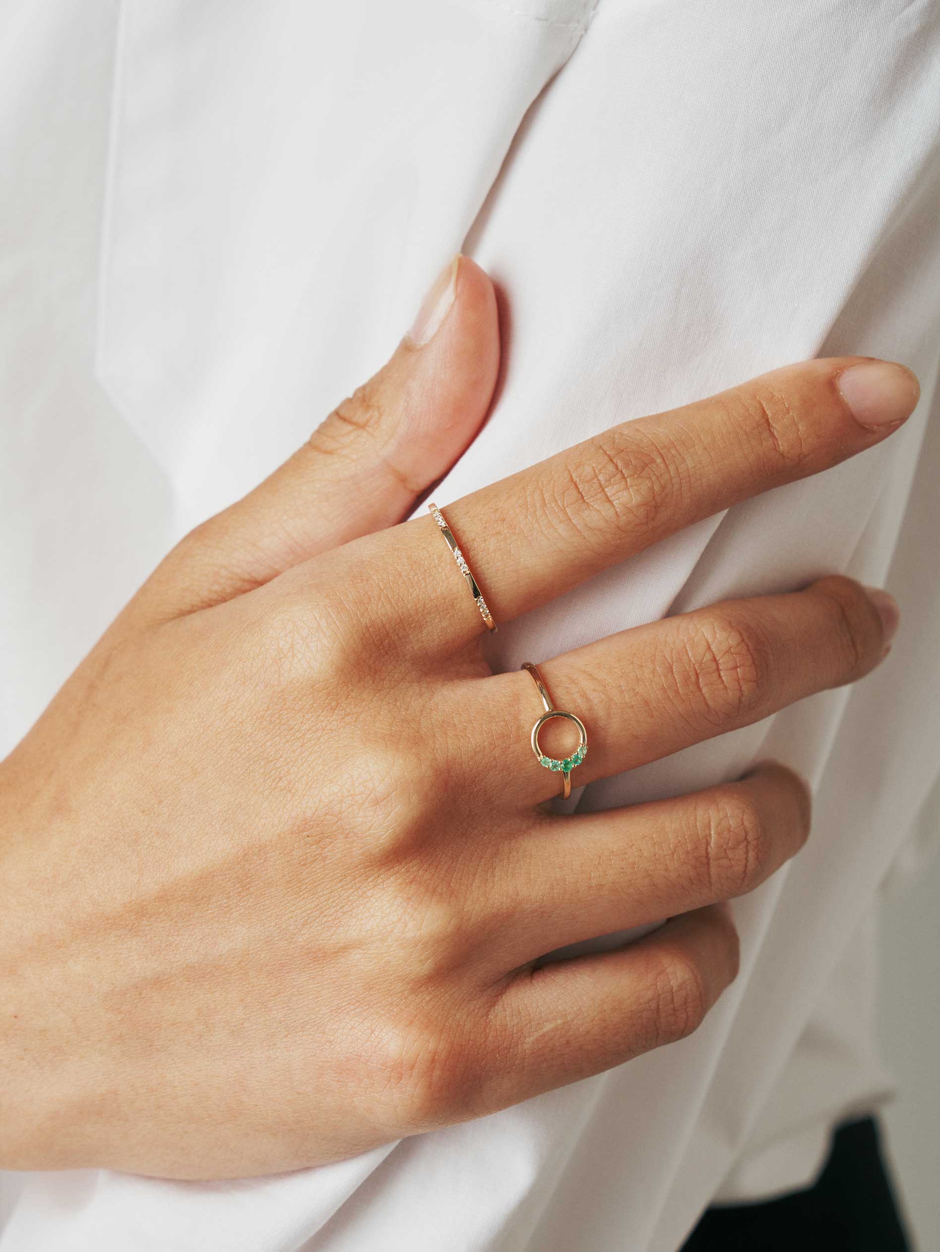 Eclipse Ring - Emerald in 14k Gold | Curious Creatures